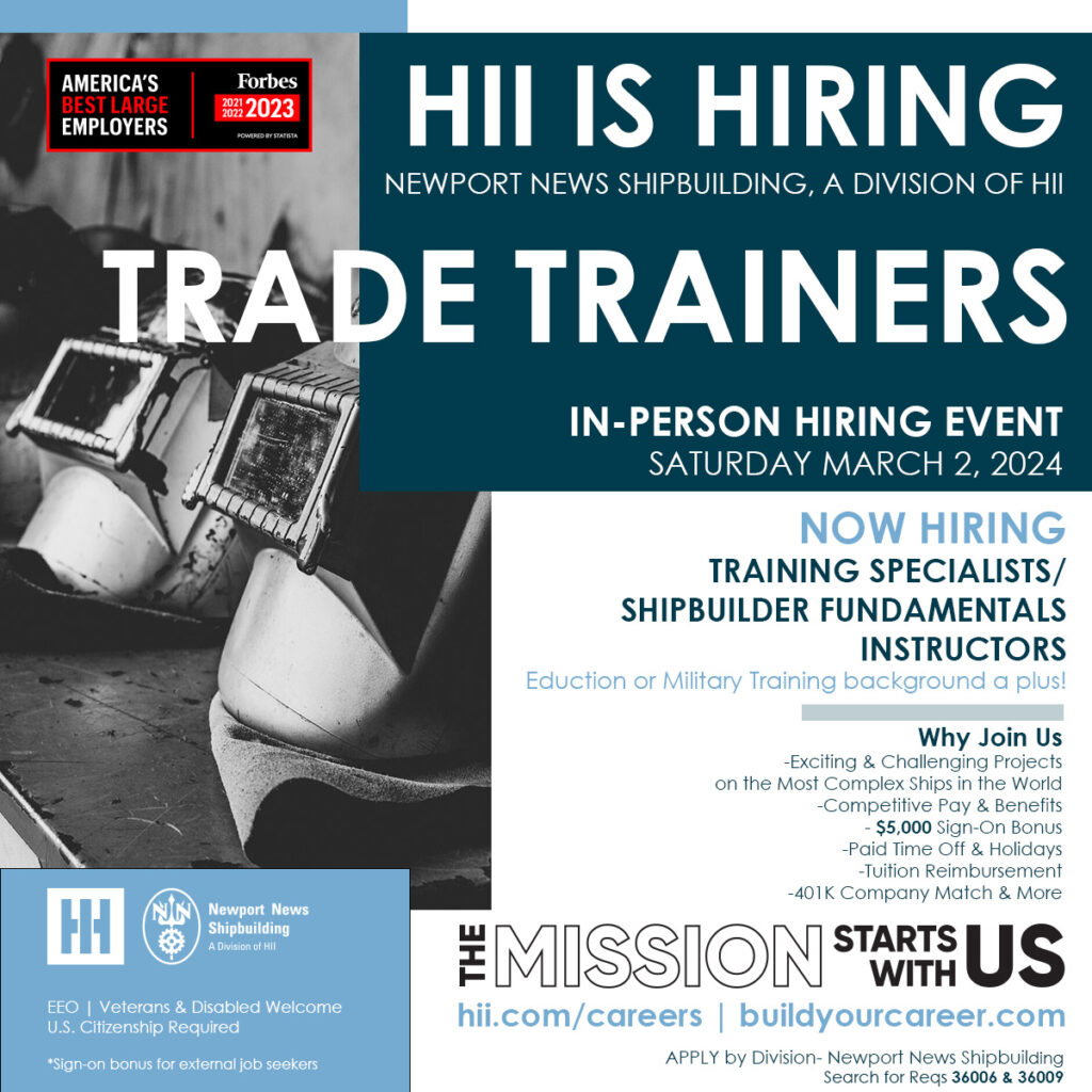 NNS Hosting Training Specialist Hiring Event on March 2 - NNS TO GO