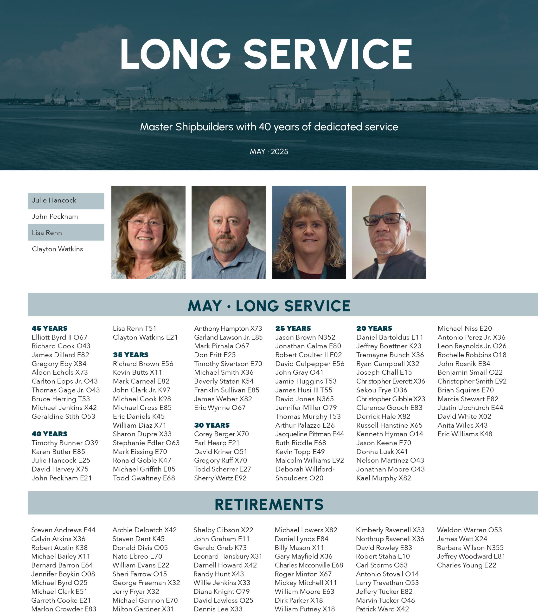 May 2025 Long Service - NNS TO GO
